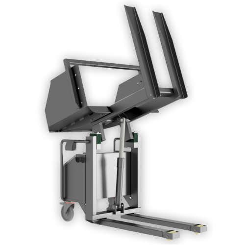 Commercial Mobile Fork Tipper - Dumper for Containers and Boxes