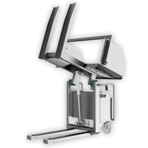 Commercial Mobile Fork Tipper - Dumper for Containers and Boxes