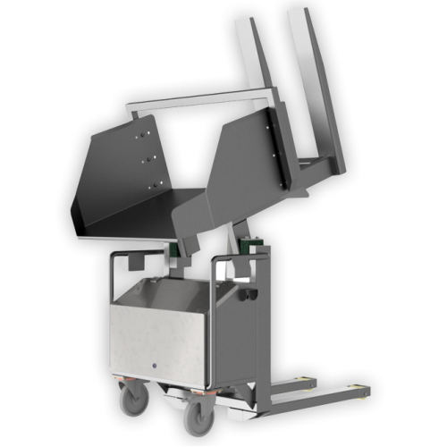 Commercial Mobile Fork Tipper - Dumper for Containers and Boxes