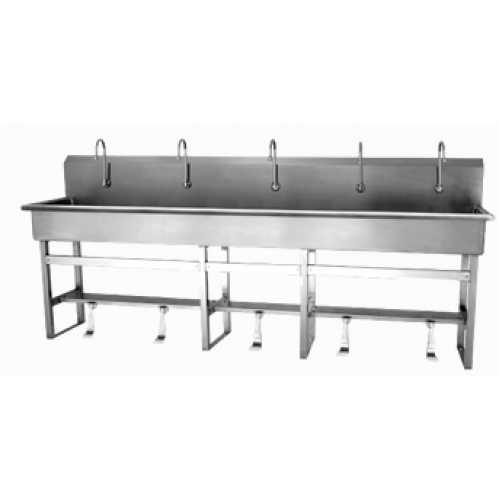 Single Foot Pedal Floor Mount Sink 5 Person